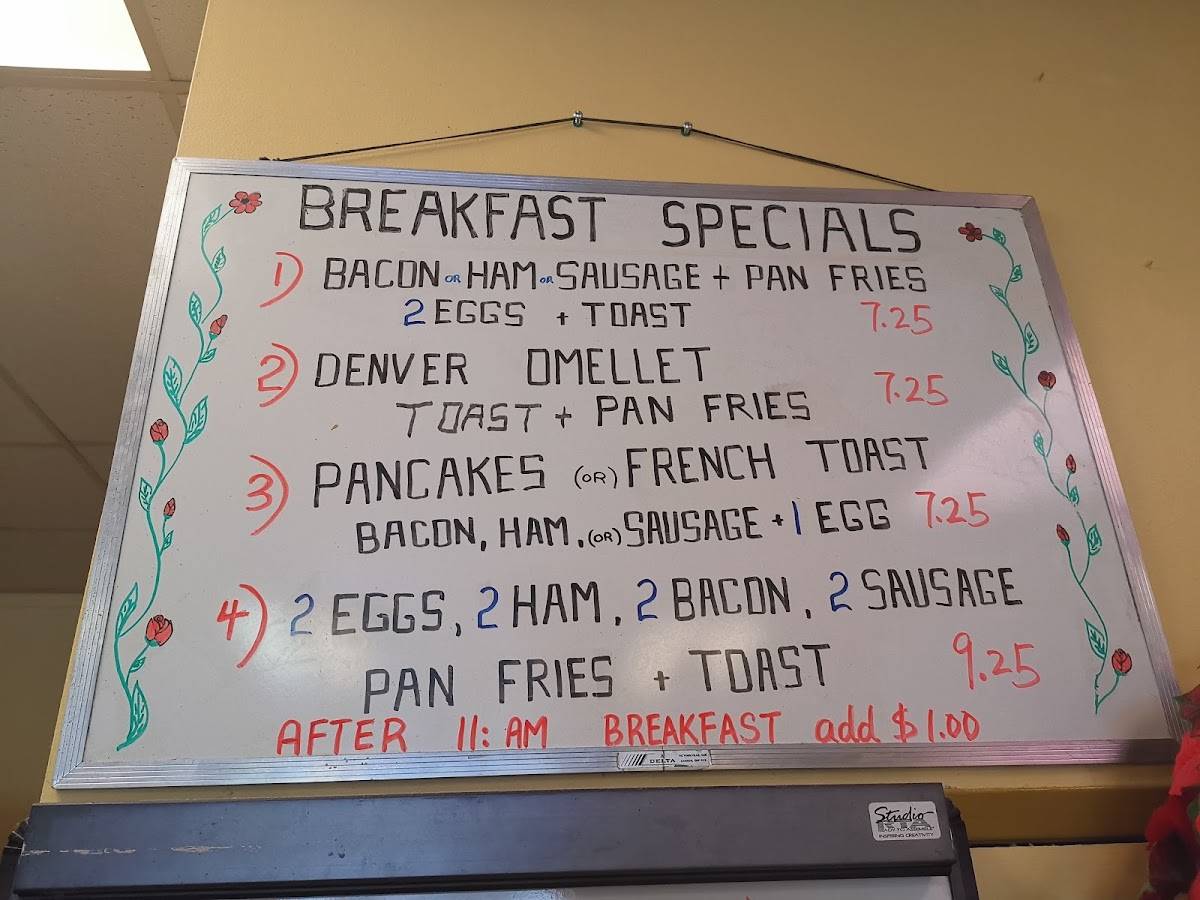 Menu at Mount Royal Restaurant, Saskatoon