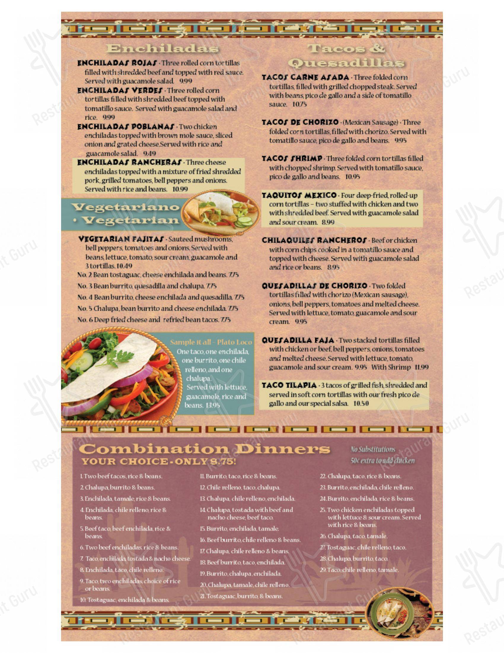 Menu at Mucho Loco Restaurant Elk River, Elk River