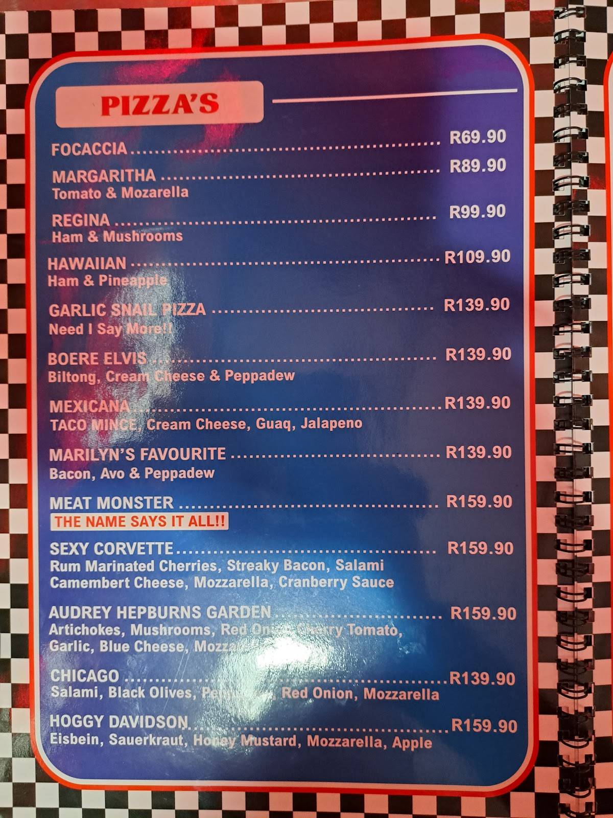 Menu at Mustang Sally's Pub & Diner Montana, Pretoria