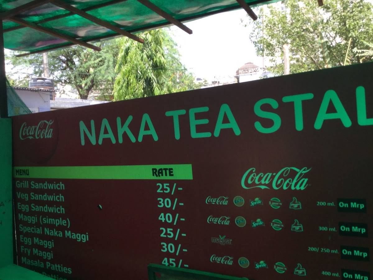 Menu at Naka Tea Stall, Jaipur
