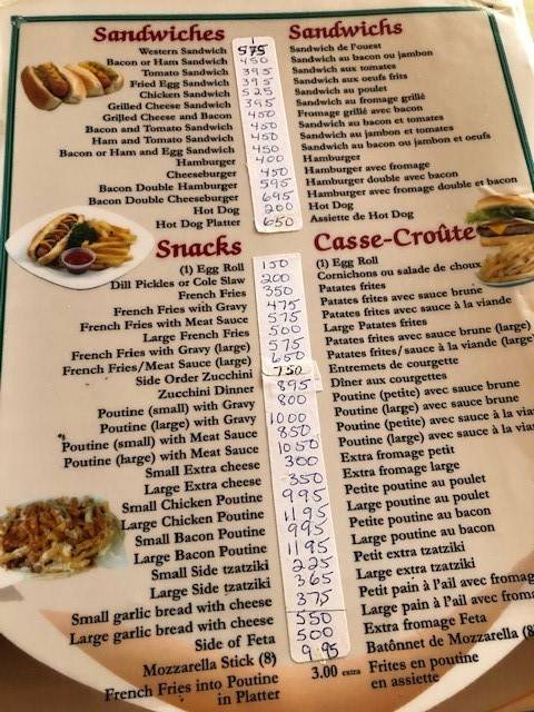 Menu at Napoleon Delicatessen pizzeria, Cornwall