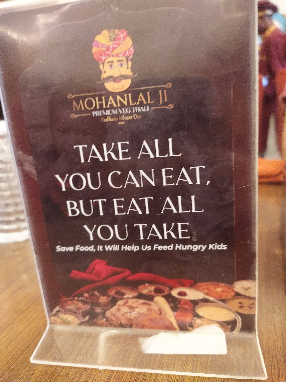 Menu at Mohanlal Ji Premium Veg Thali & Banquet Best Veg thali ...