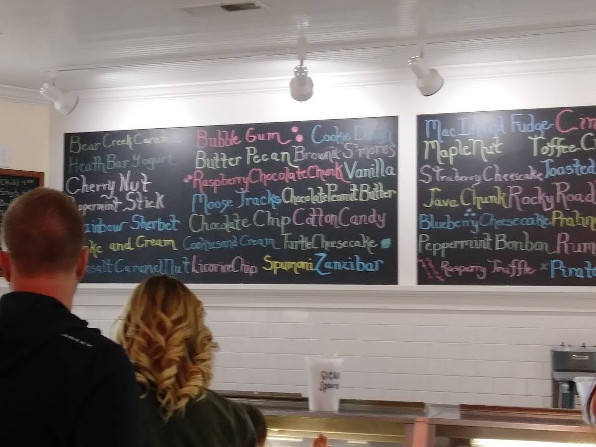Menu at Nelson's Ice Cream restaurant, Stillwater