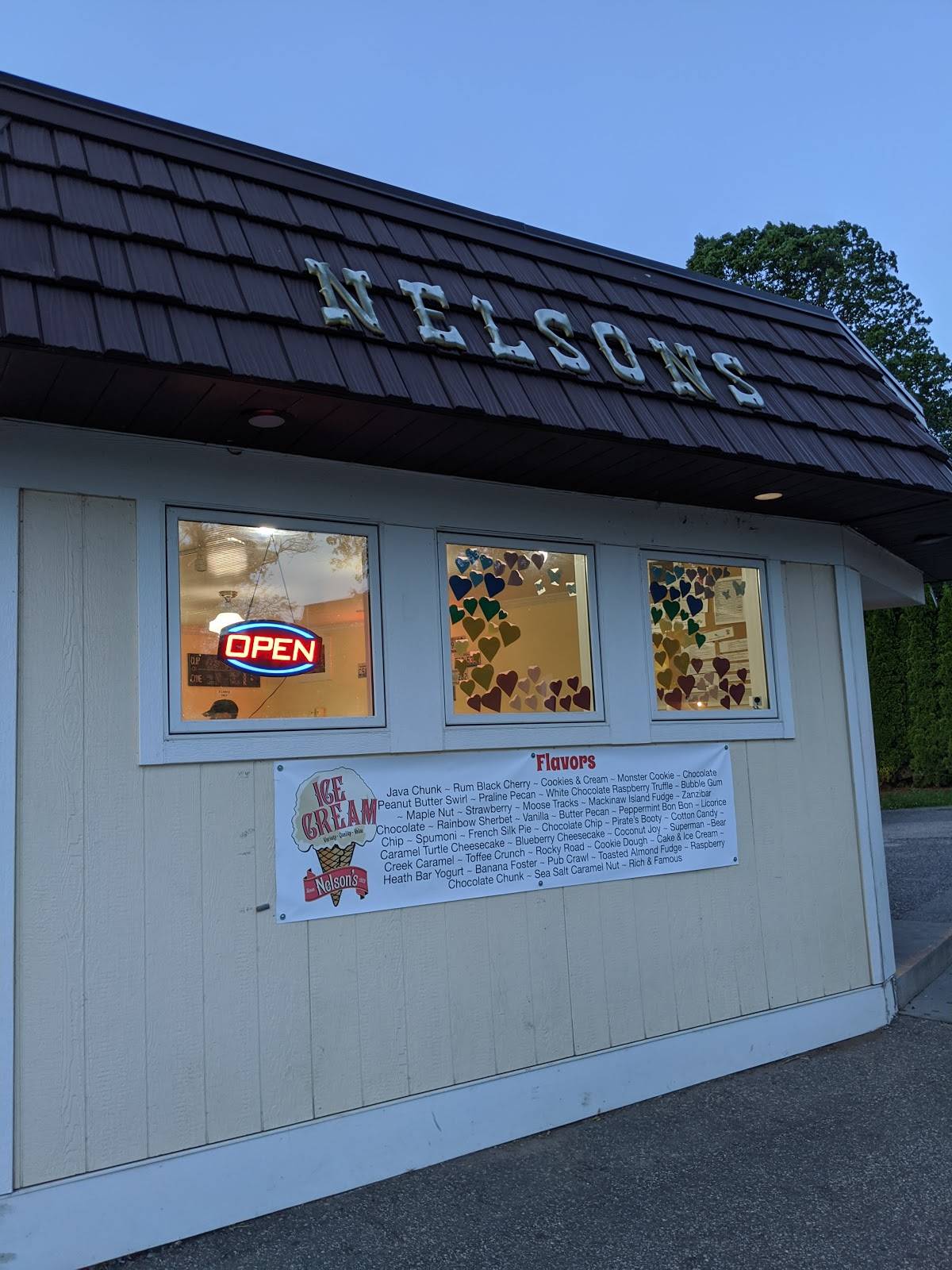 Menu at Nelson's Ice Cream restaurant, Stillwater