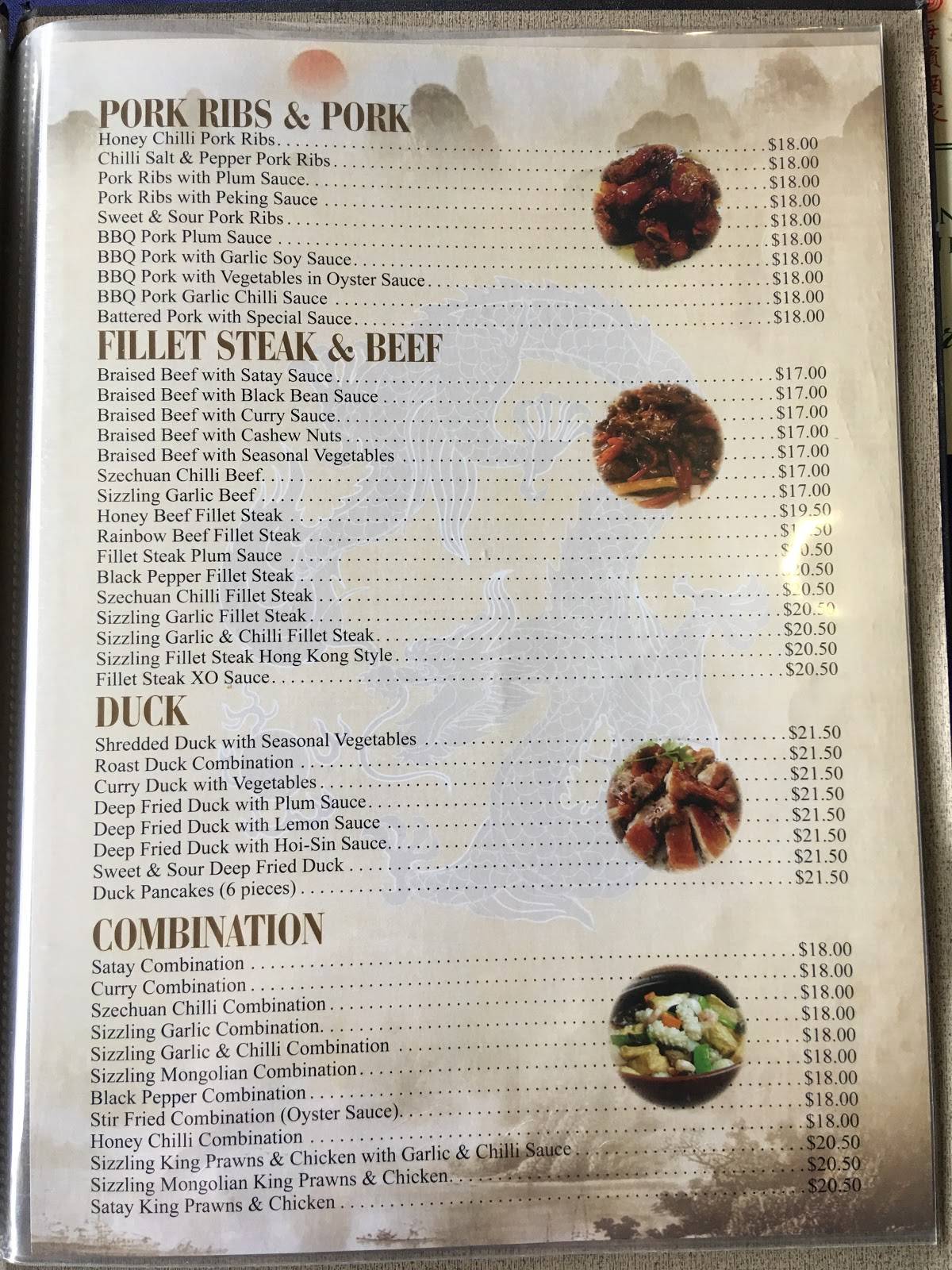 Menu at New Golden Dragon Chinese Restaurant, Batemans Bay
