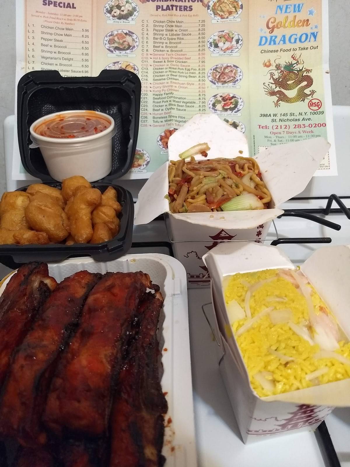 Menu at New Golden Dragon restaurant, New York City, 398 W 145th St