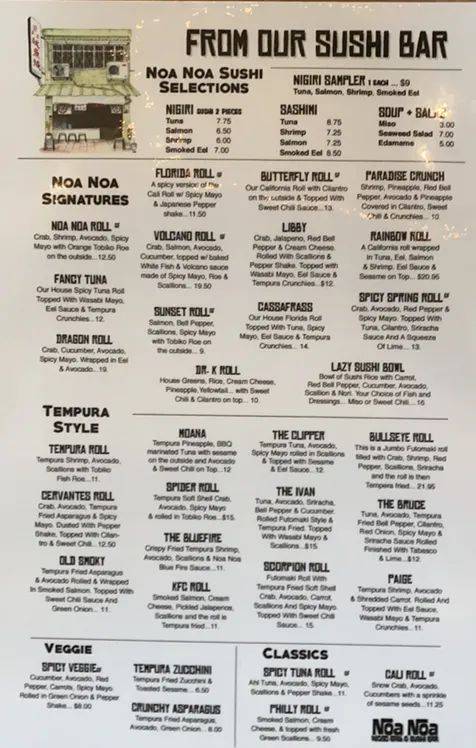Menu at Noa Noa Wood Grill & Sushi Bar, Warsaw