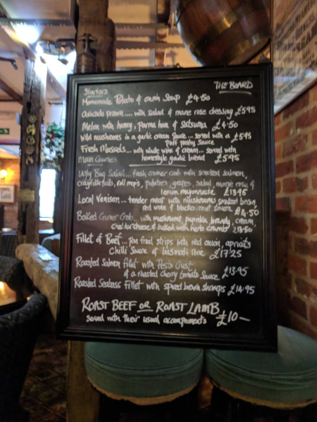 Menu at The Barking Buck, Barford