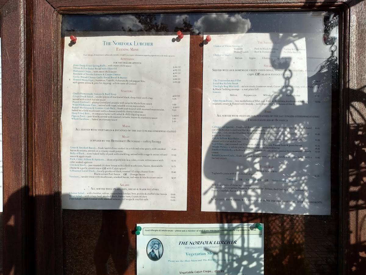 Menu at The Barking Buck, Barford