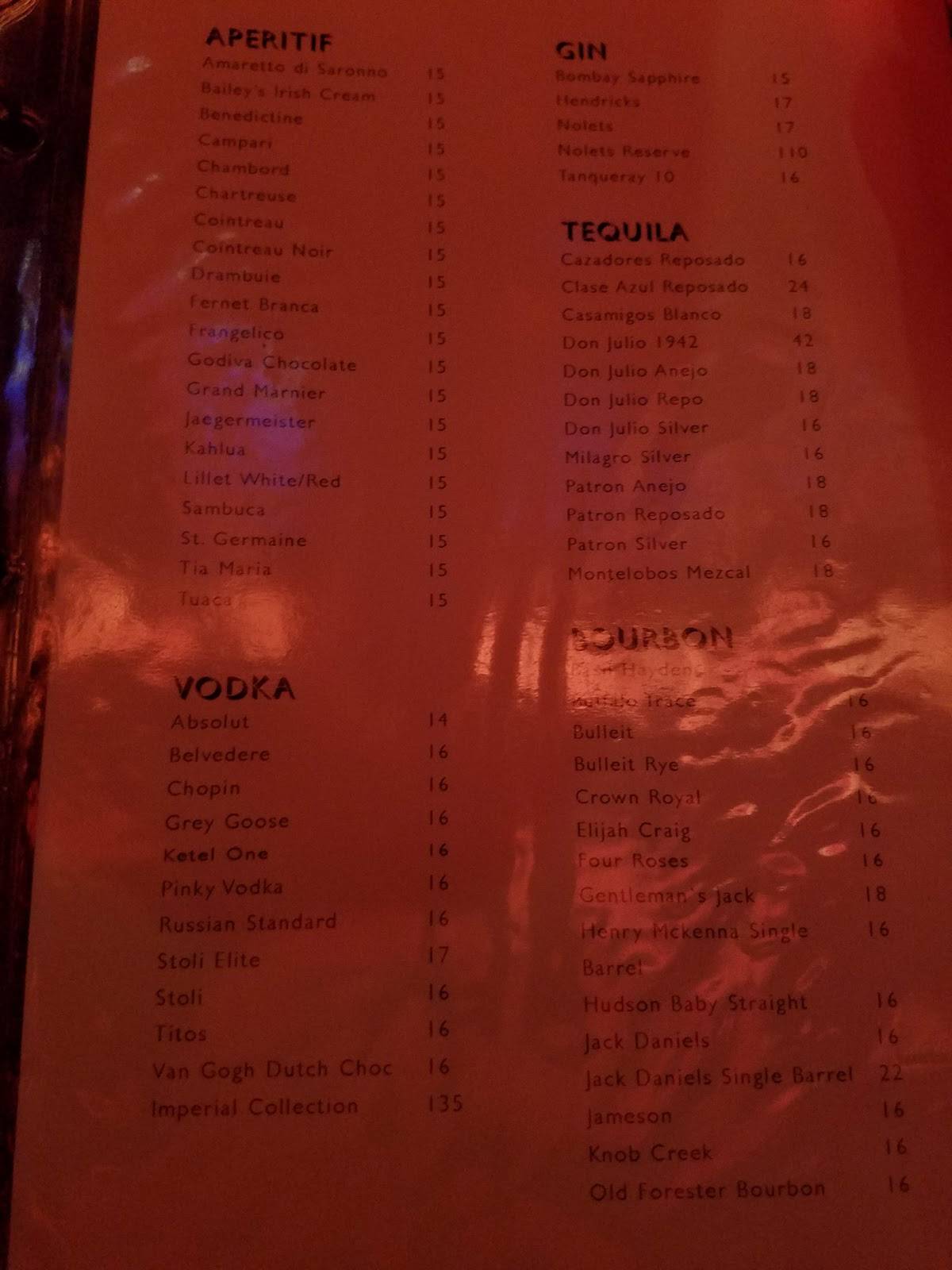 Carta de The Coco Club, Santa Monica