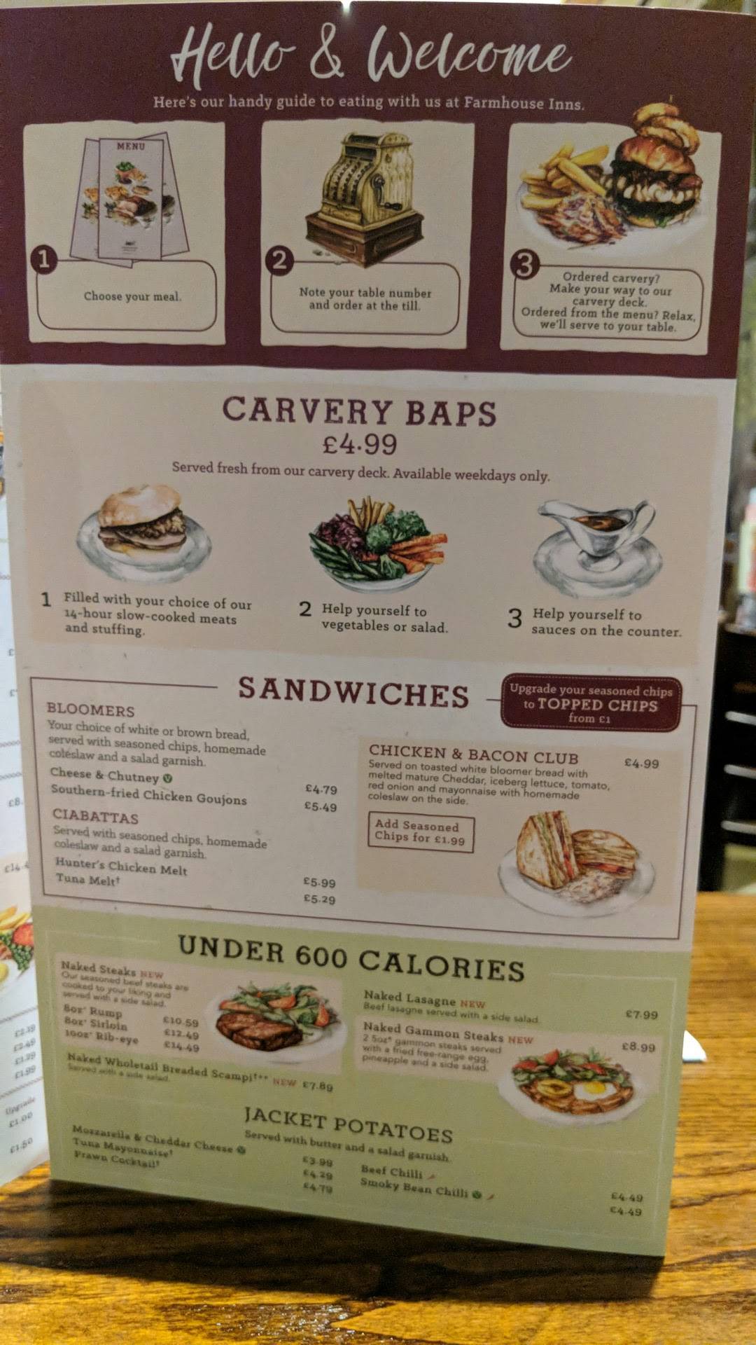 Menu at Oak Tree Farm - Farmhouse Inns pub & bar, Sunderland
