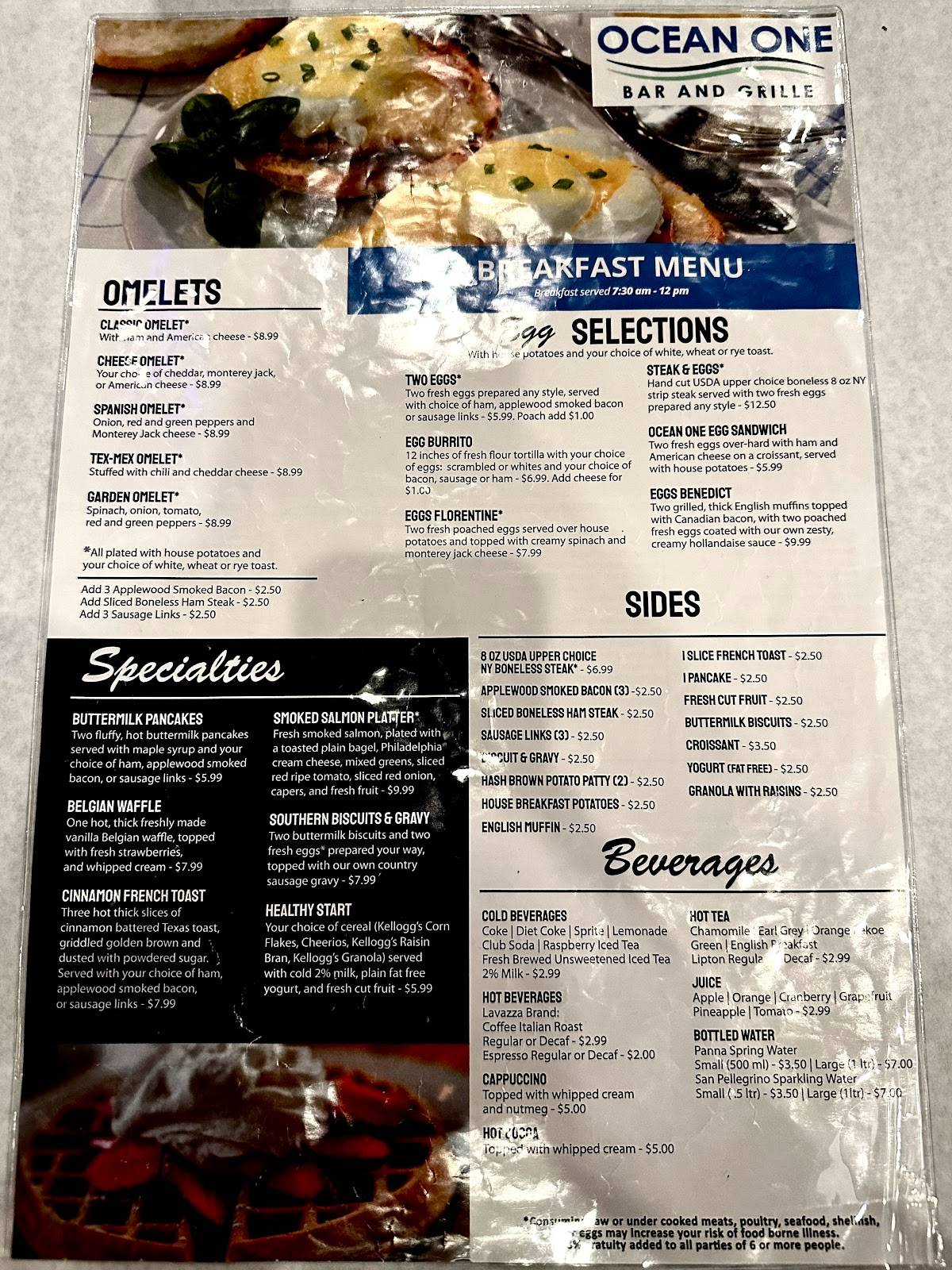 Menu at Ocean One Bar & Grille, Las Vegas