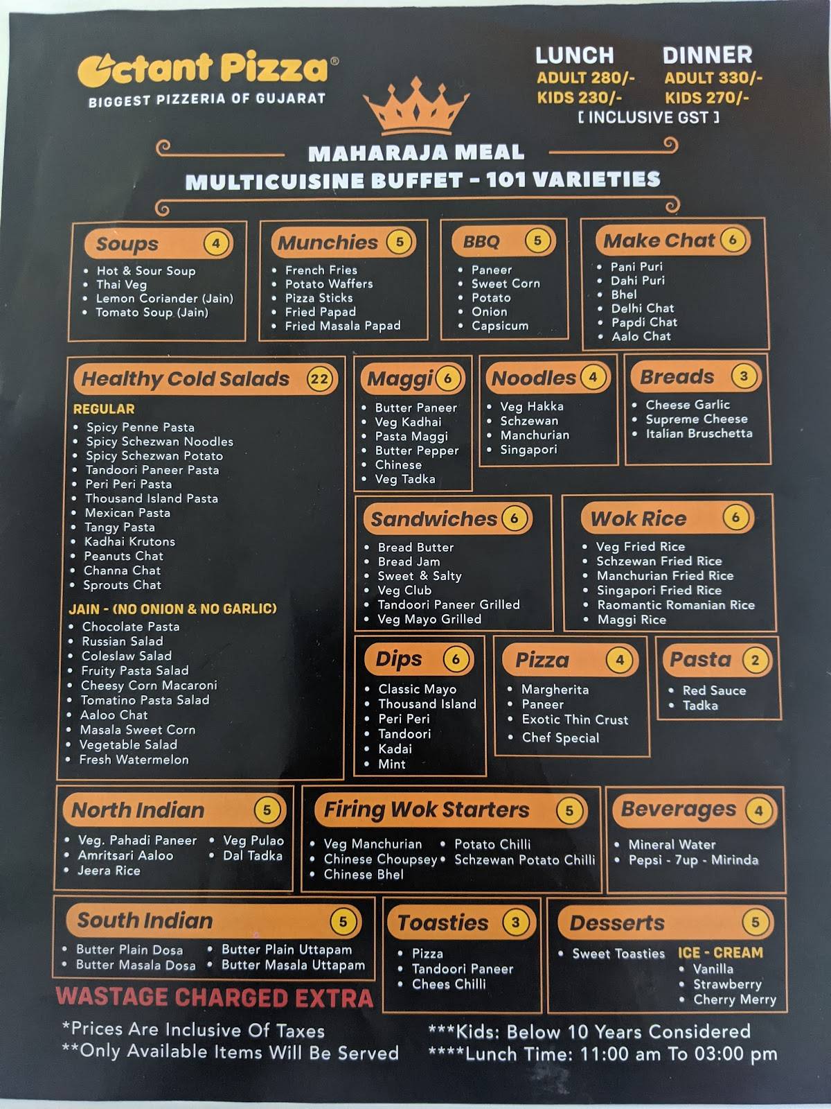 Menu at Octant Pizza, Ahmedabad