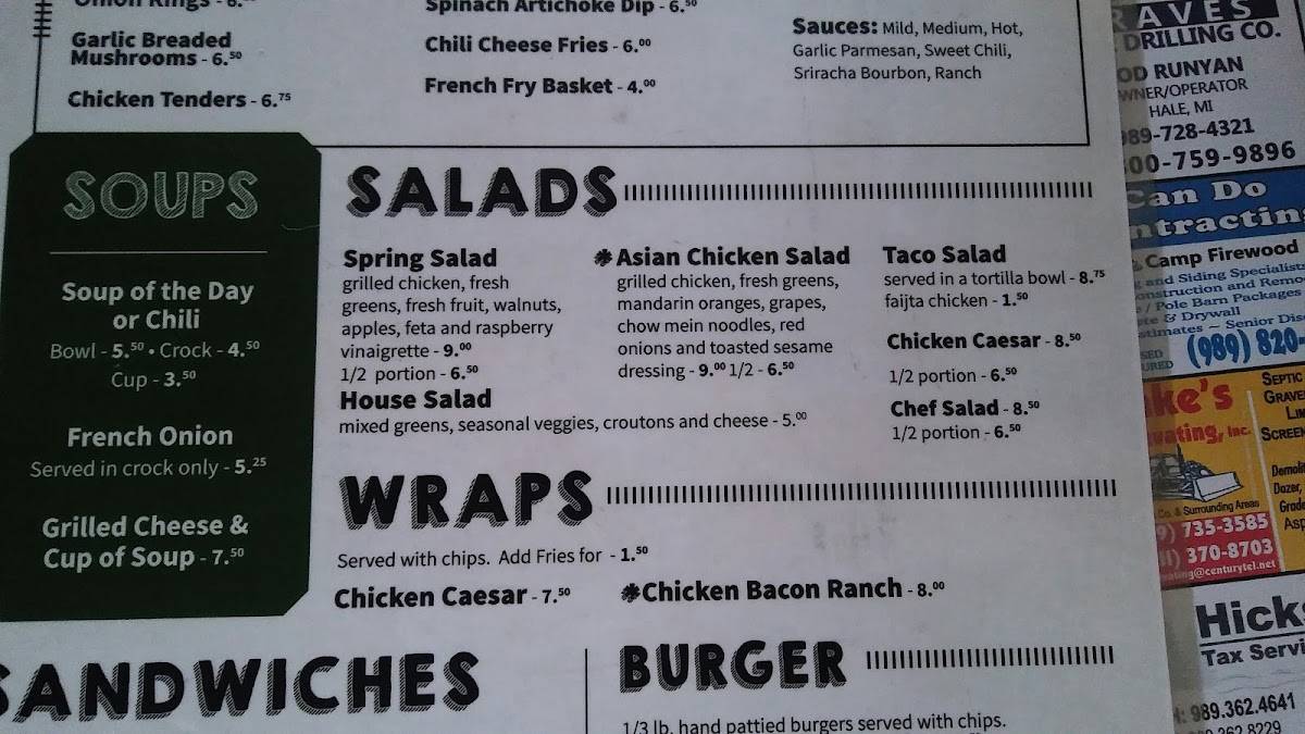 Menu at Office Lounge & Grill pub & bar, Oscoda Township