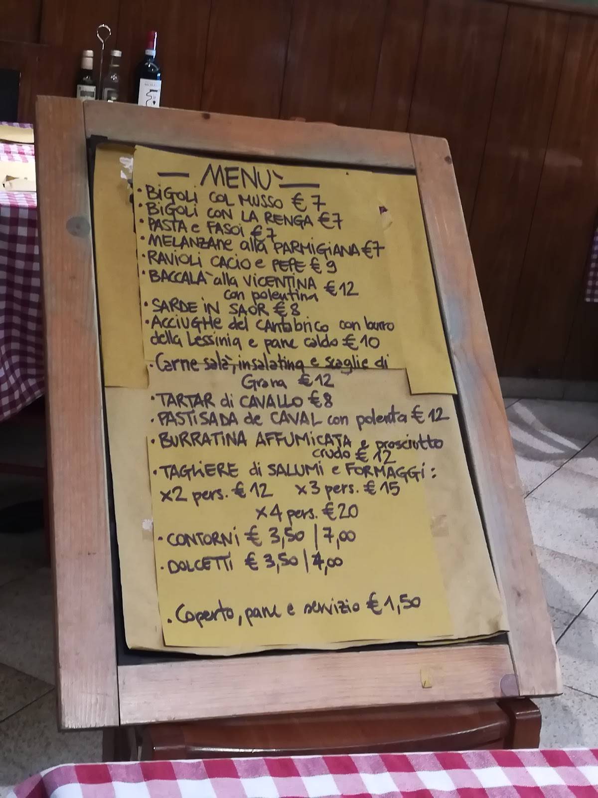 Menu da Osteria Da Morandin pub & bar, Verona