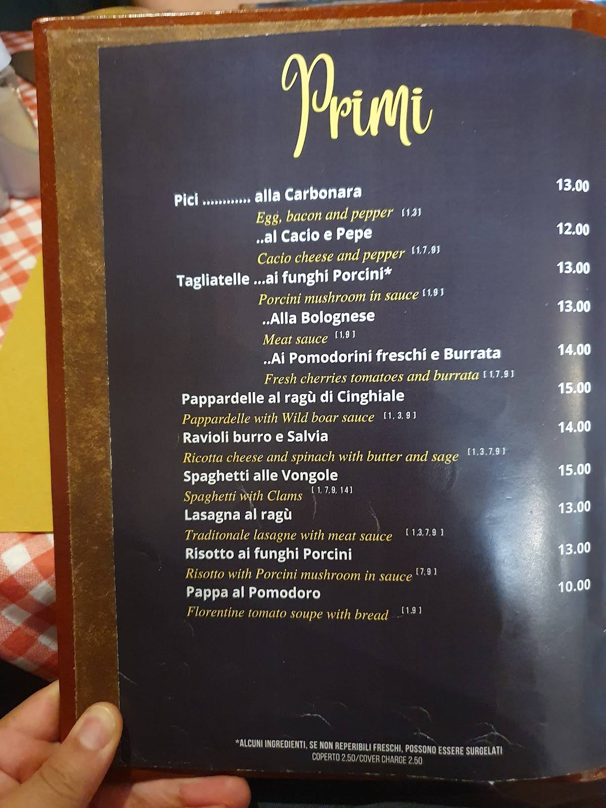 Menu da Osteria Dell'Osso steakhouse, Firenze