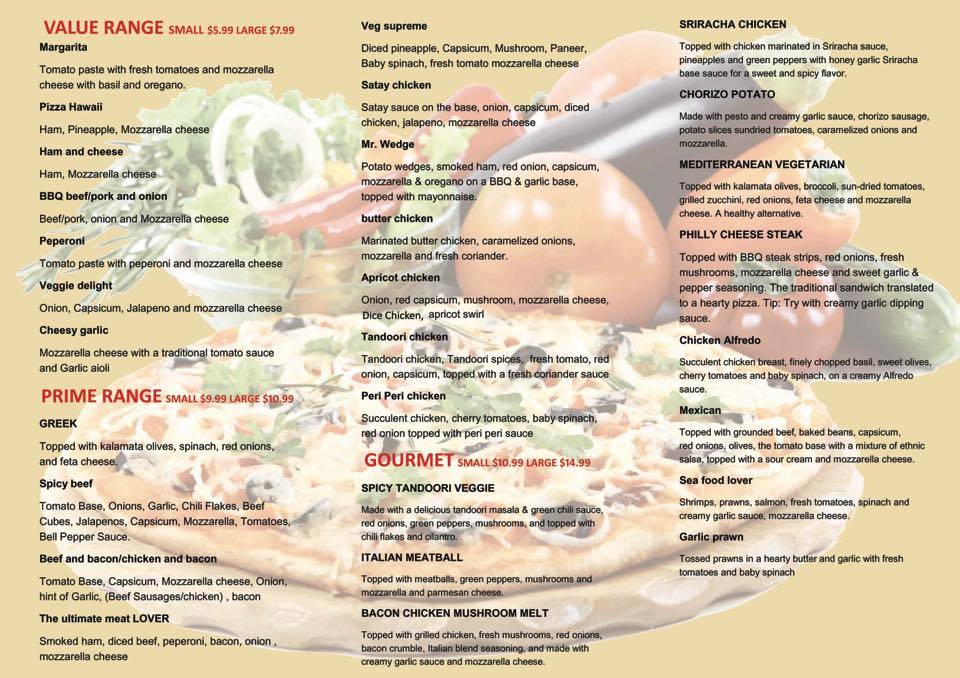 Menu at PRIME PIZZA restaurant, Rotorua, 19/500 Te Ngae Rd