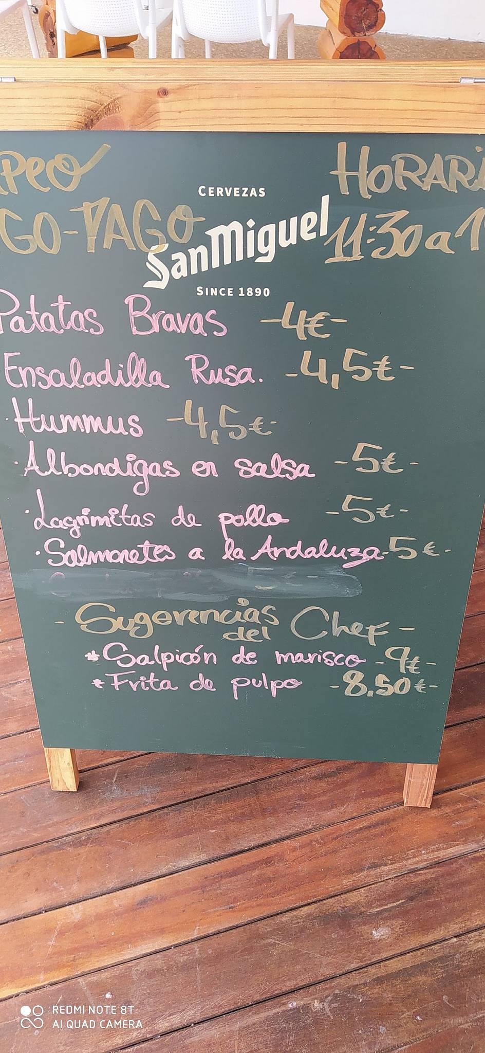 Carta del restaurante Pago Pago, Ibiza