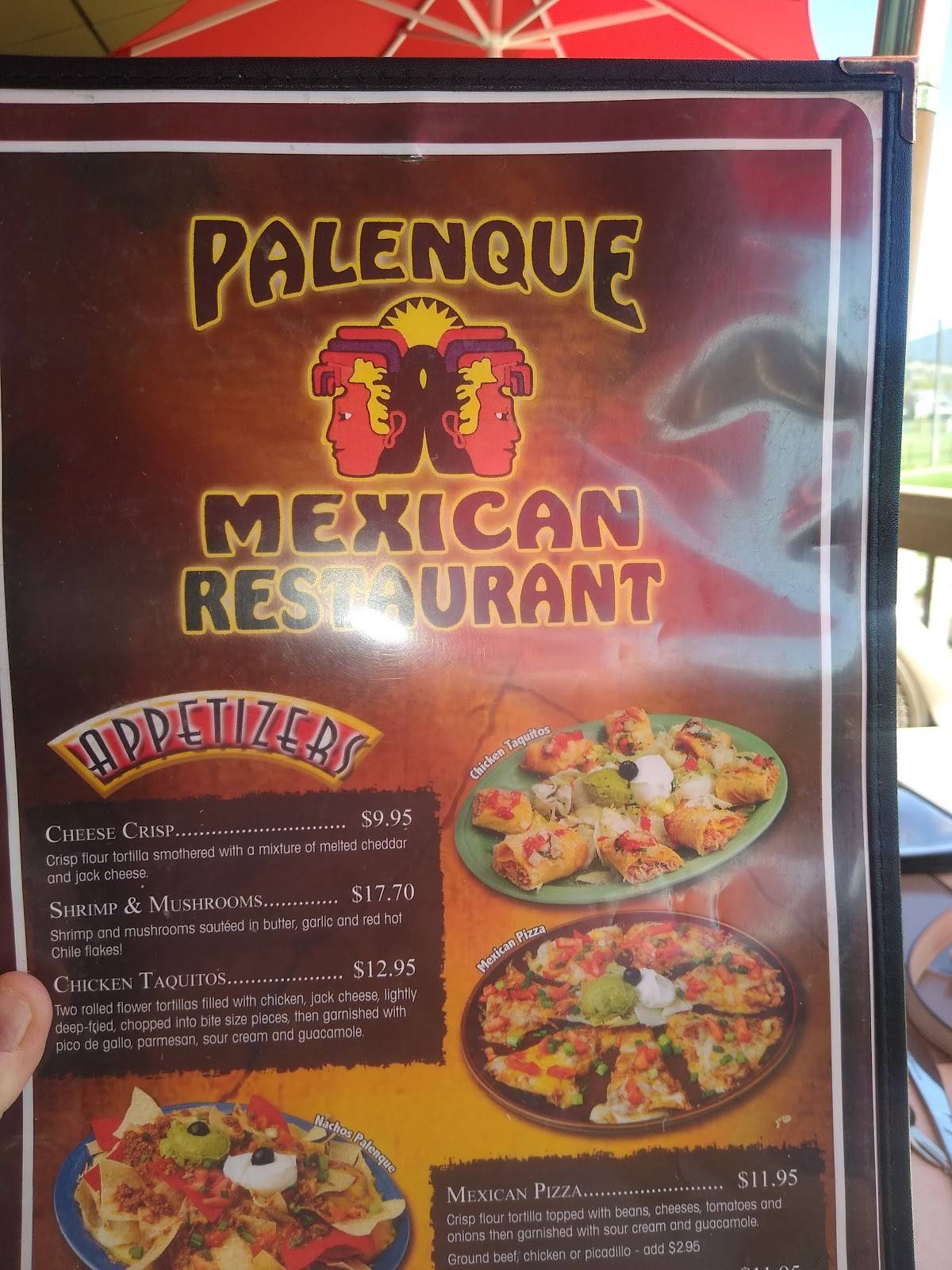 Menu at Palenque Mexican Restaurant, Liberty Lake