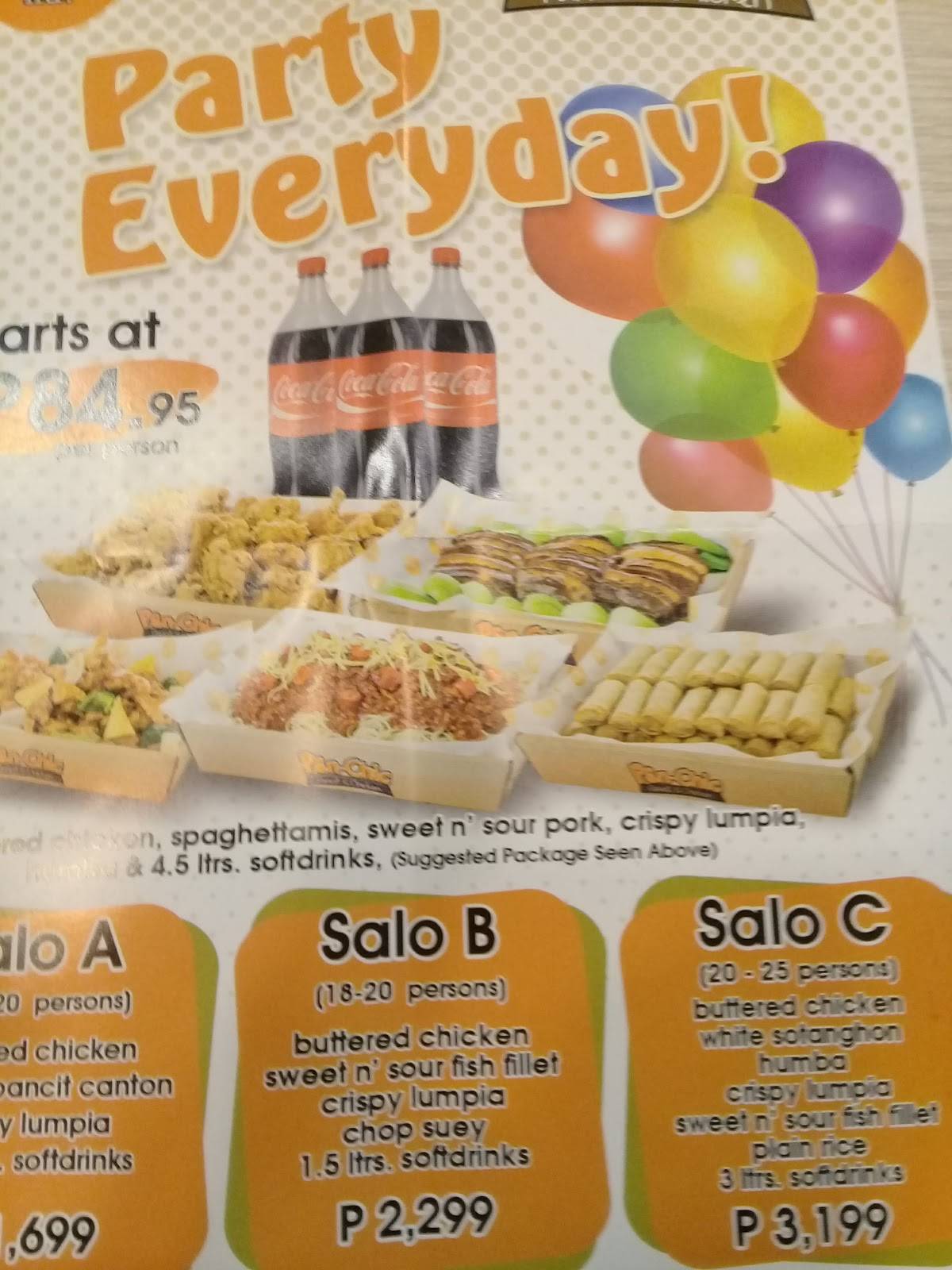 Menu at Panchic Jr Borja Extn. restaurant, Cagayan de Oro, FMG6+FMV