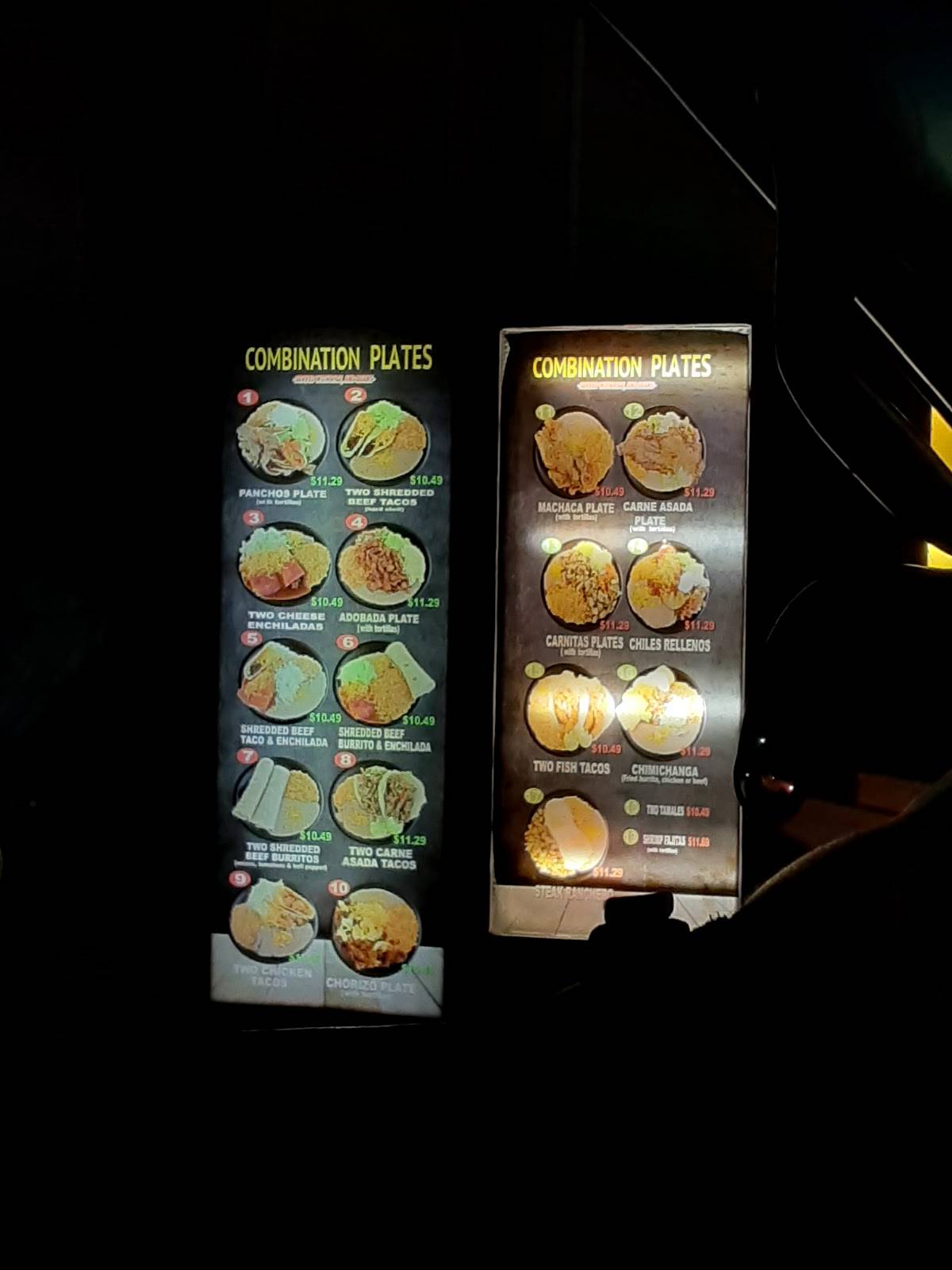 Menu at Poncho's Mexican Food restaurant, Casper, CY Ave