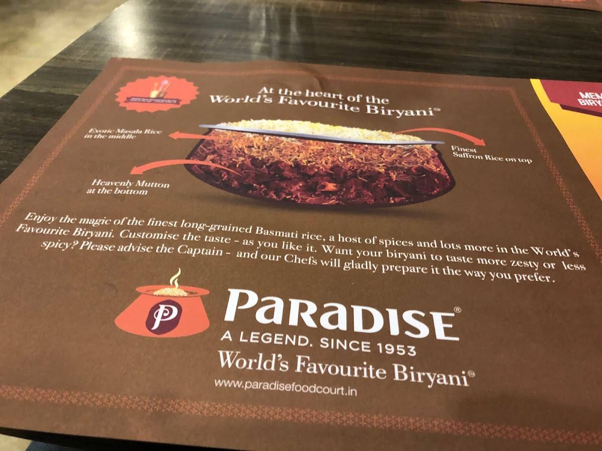 Menu at Paradise Biryani Visakhapatnam, Visakhapatnam