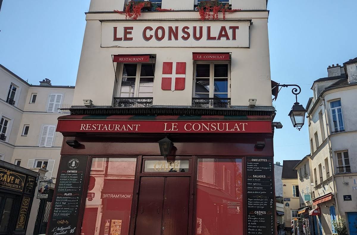 Menu at Le Consulat restaurant, Paris, 18 Rue Norvins
