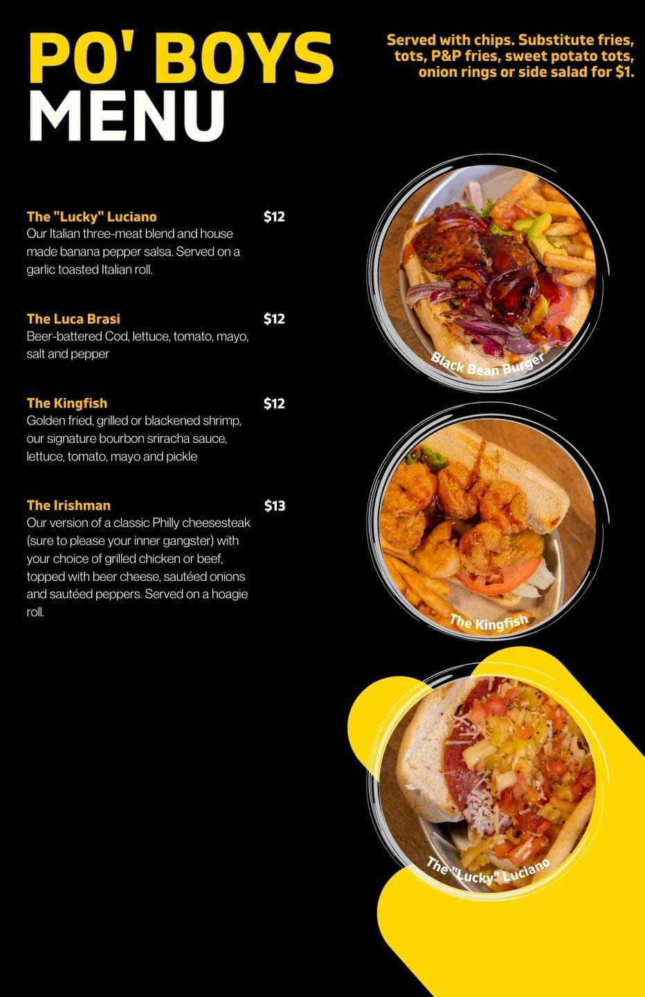 Menu at Patties & Pints pub & bar, Portsmouth