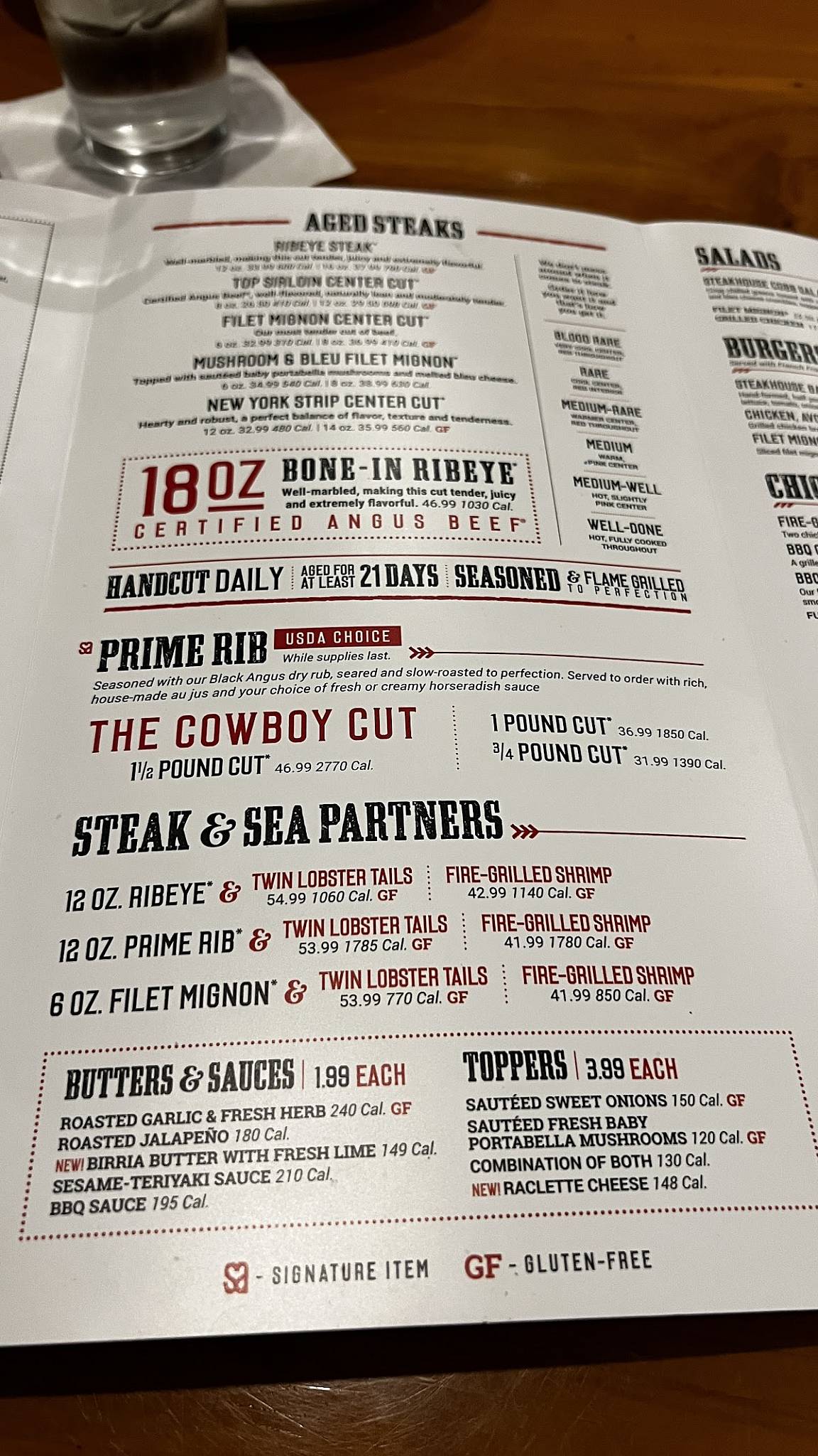 Menu at Black Angus Steakhouse, Pearl City