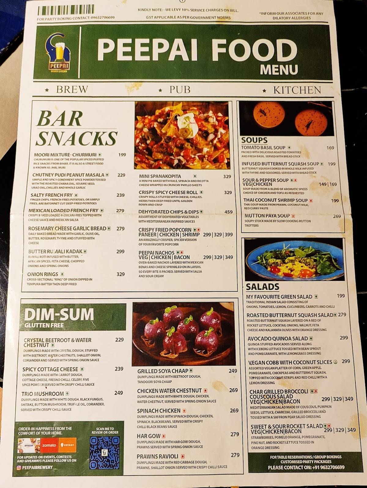 Menu at Peepai Kitchen & Brewery, Bengaluru