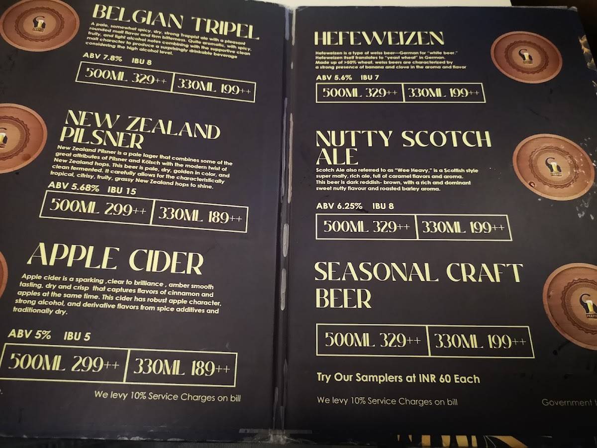 Menu at Peepai Kitchen & Brewery, Bengaluru