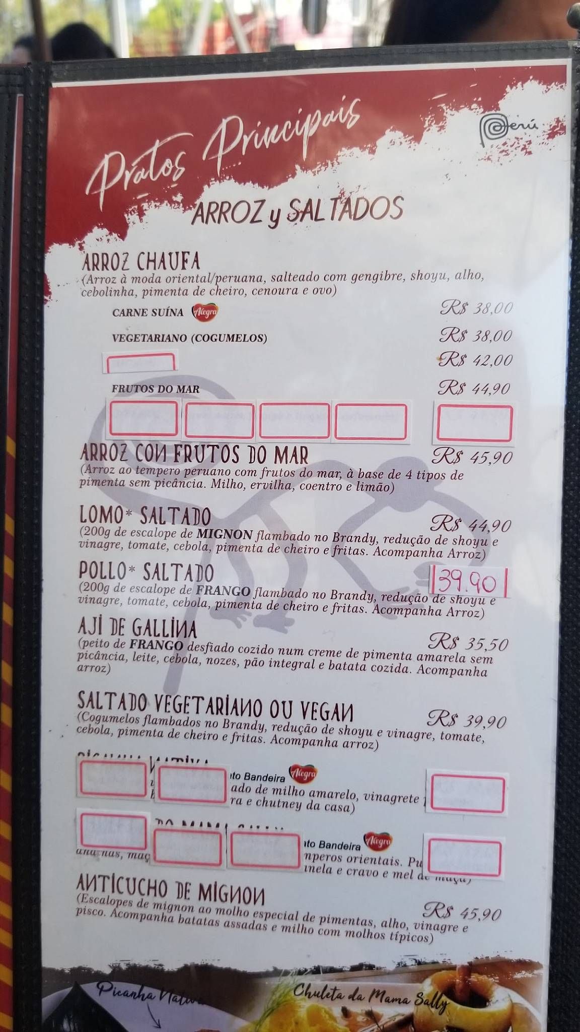 Menu em Restaurante Peruano Gastronomia e Cultura, Curitiba