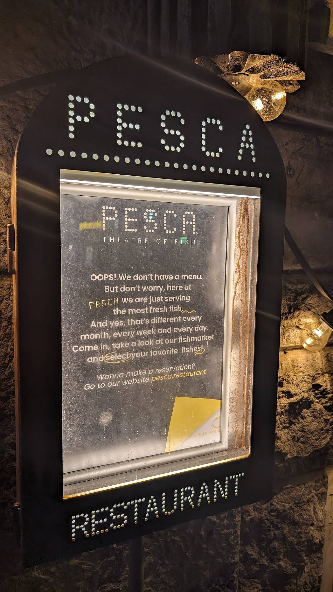 Menu at Pesca Vis Seafood Restaurant Amsterdam, Amsterdam