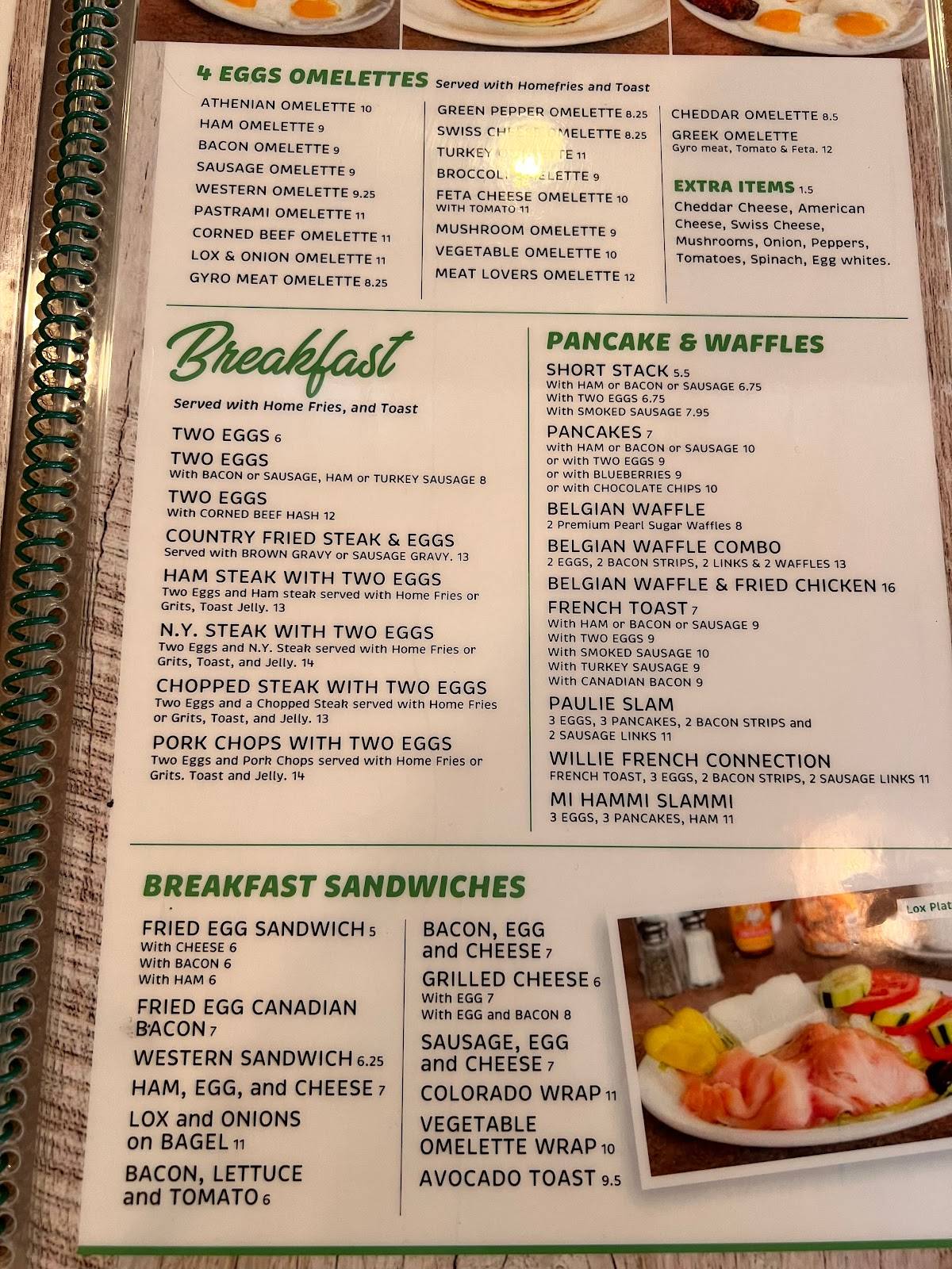 Menu at Peter Pan Diner restaurant, Oakland Park