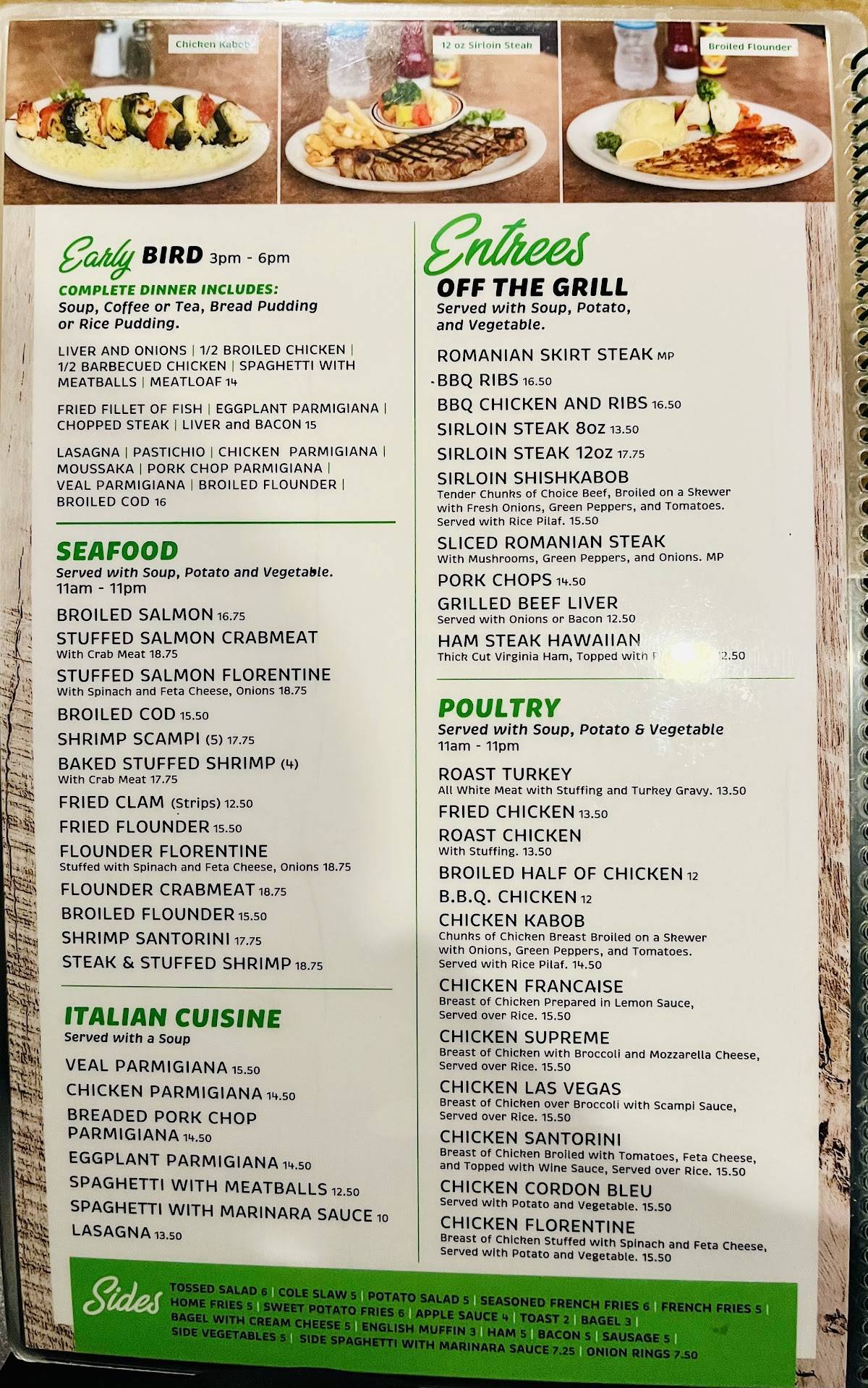 Menu at Peter Pan Diner restaurant, Oakland Park