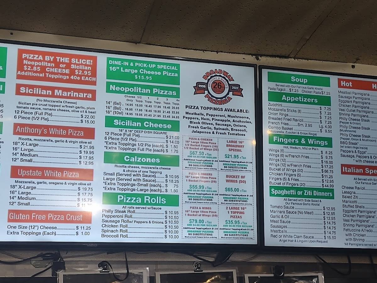 Menu at Piccadilly Circus Pizza pizzeria, Laughlin