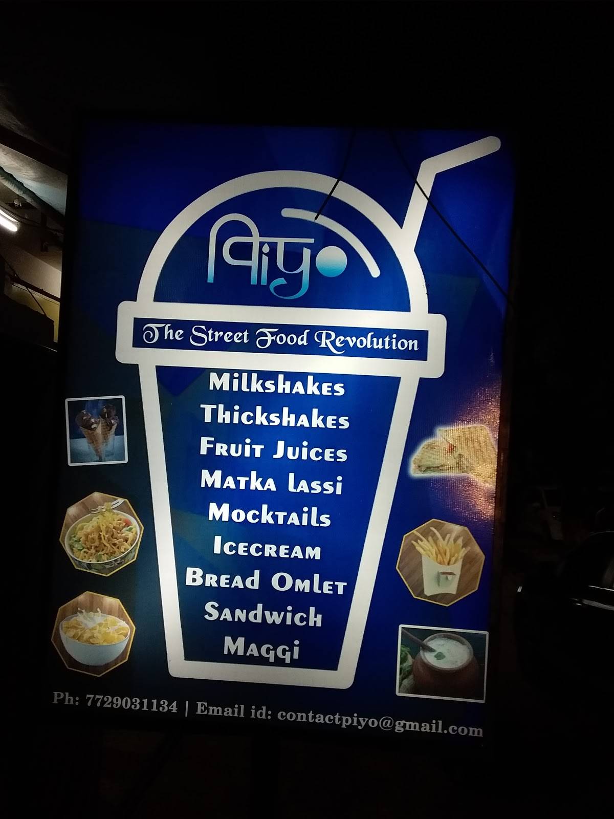 Menu at Piyo Ice Cream Parlour, Hyderabad