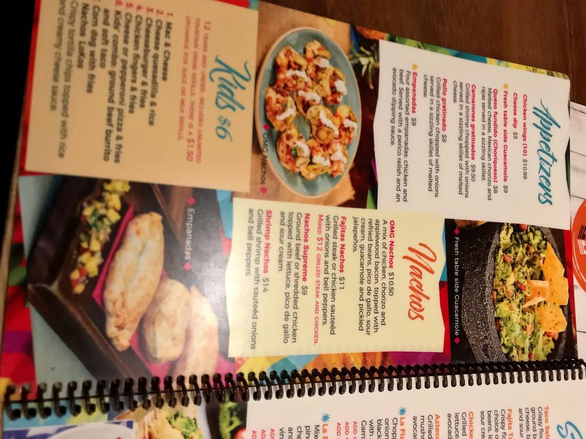 Menu at Plaza Azteca Mexican Restaurant · Lancaster, Lancaster ...