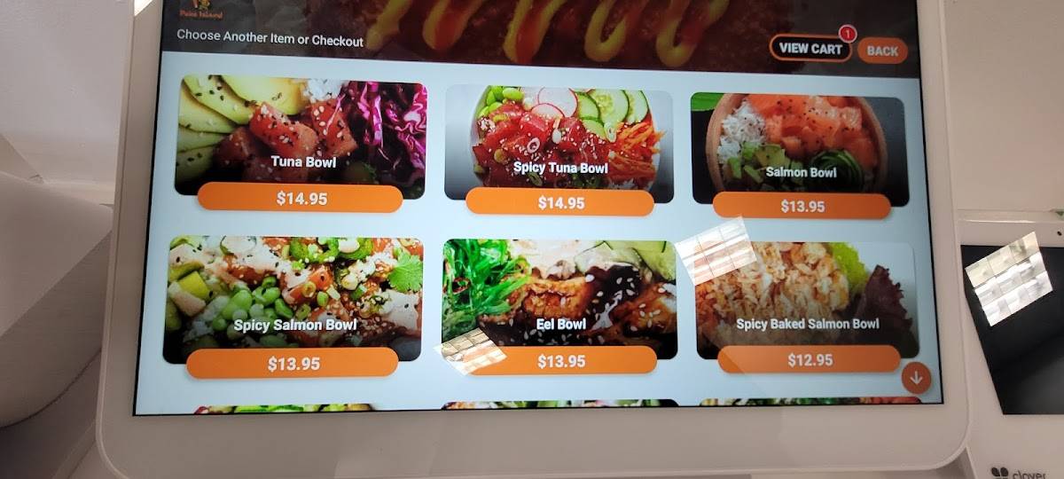 Menu at Poke Island restaurant, Pinellas Park