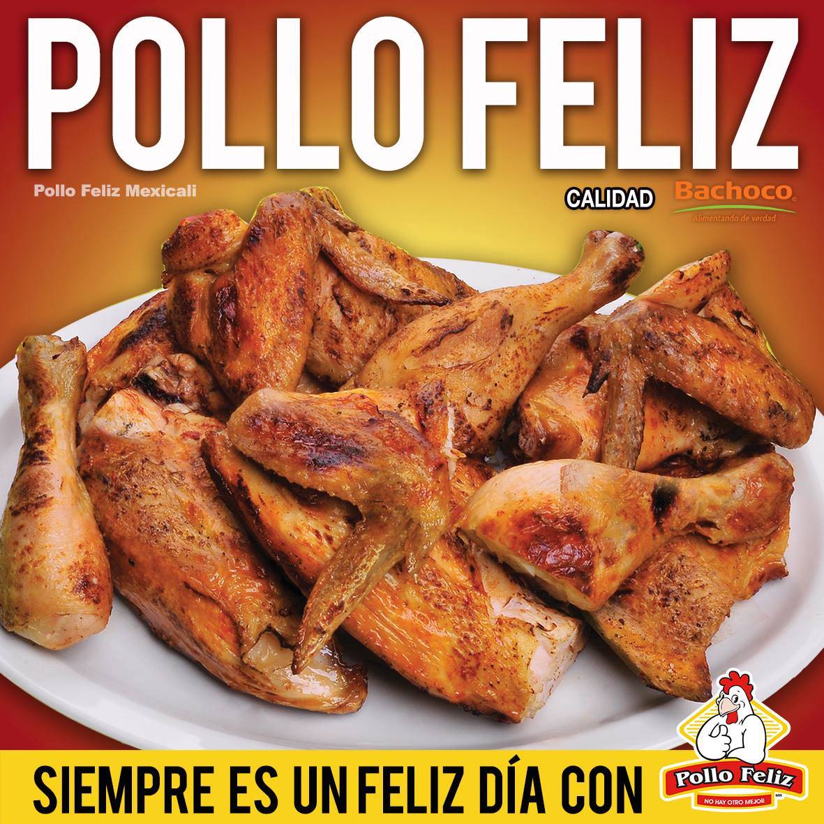 Menu at Pollo Felíz restaurant, Mexicali, Calz. de las Américas 1223