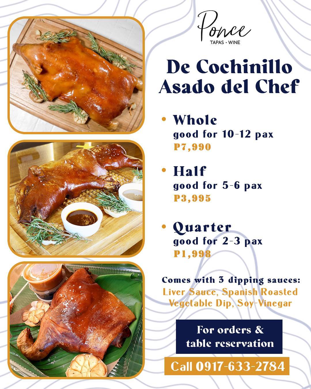 Menu at Ponce restaurant, Quezon City