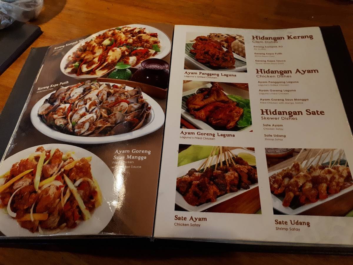Menu at Pondok Laguna restaurant, Jakarta, 3
