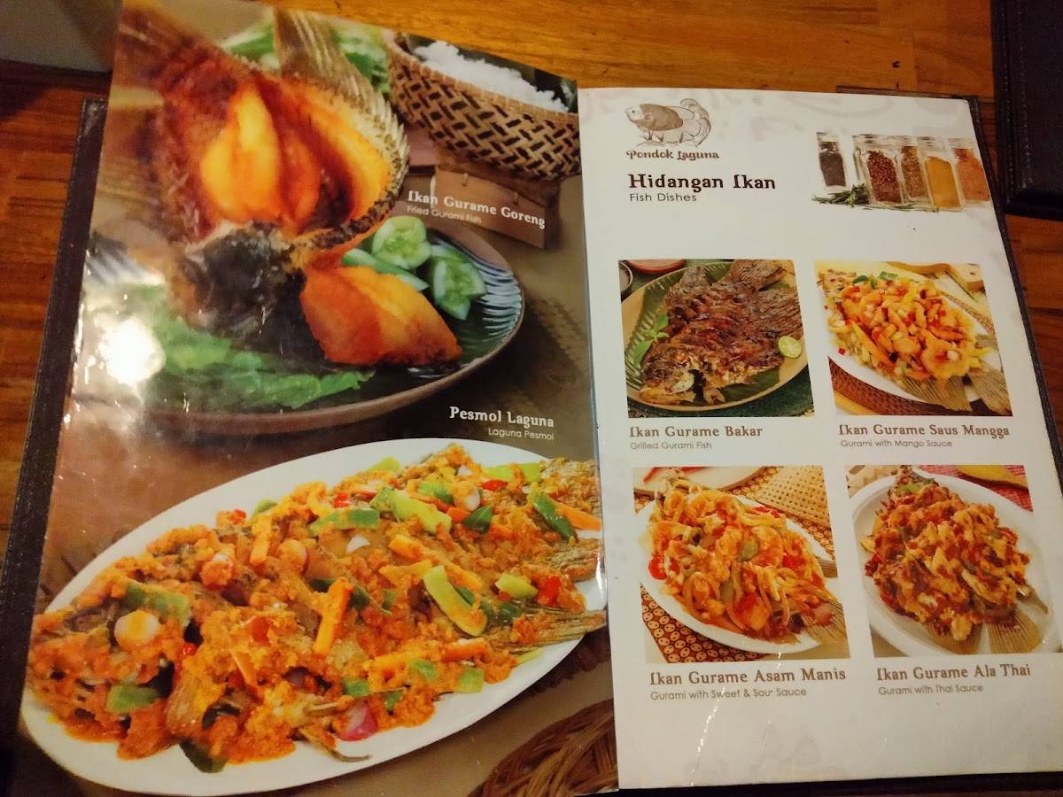 Menu at Pondok Laguna restaurant, Jakarta, 3