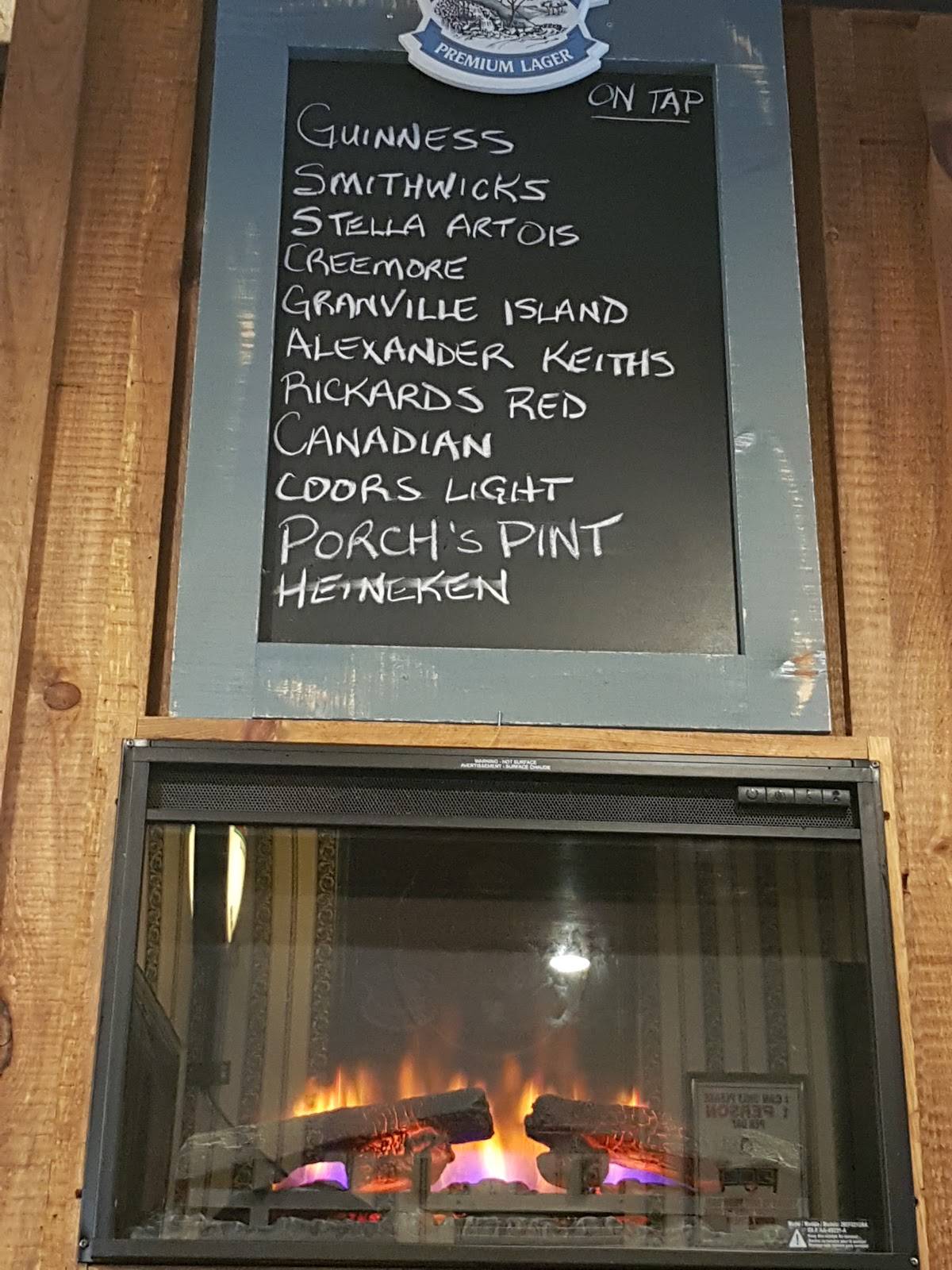 Menu at Porch & Pint Pub, Peterborough