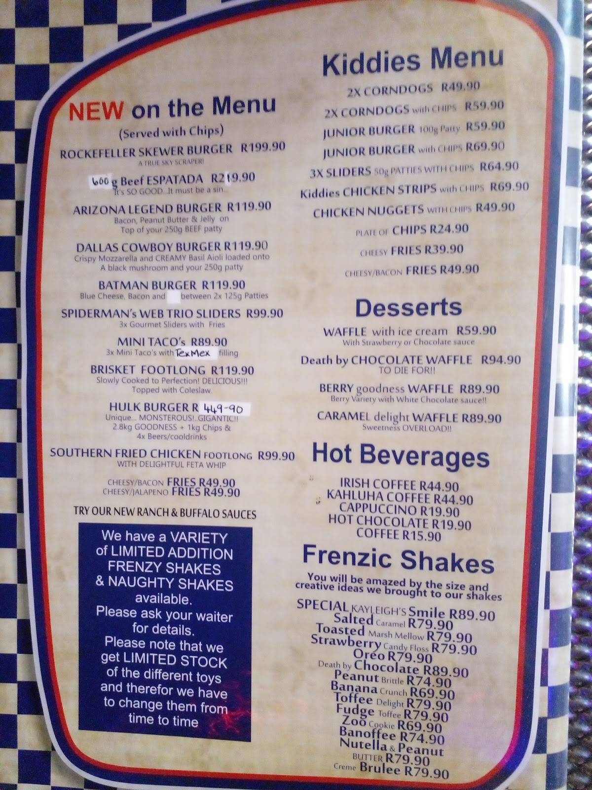 Menu At Mustang Sally s Pub Diner Montana Pretoria Menu At Mustang Sally s Pub Diner Montana Pretoria