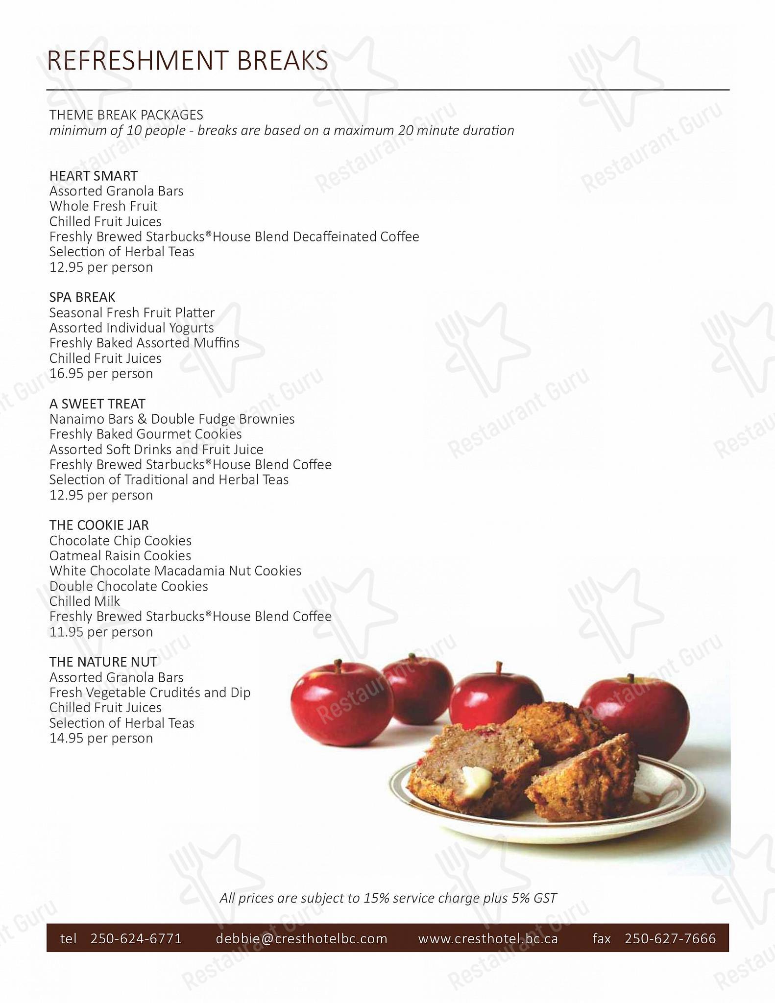 Menu at Waterfront Restaurant, Prince Rupert, 222 1st Ave W