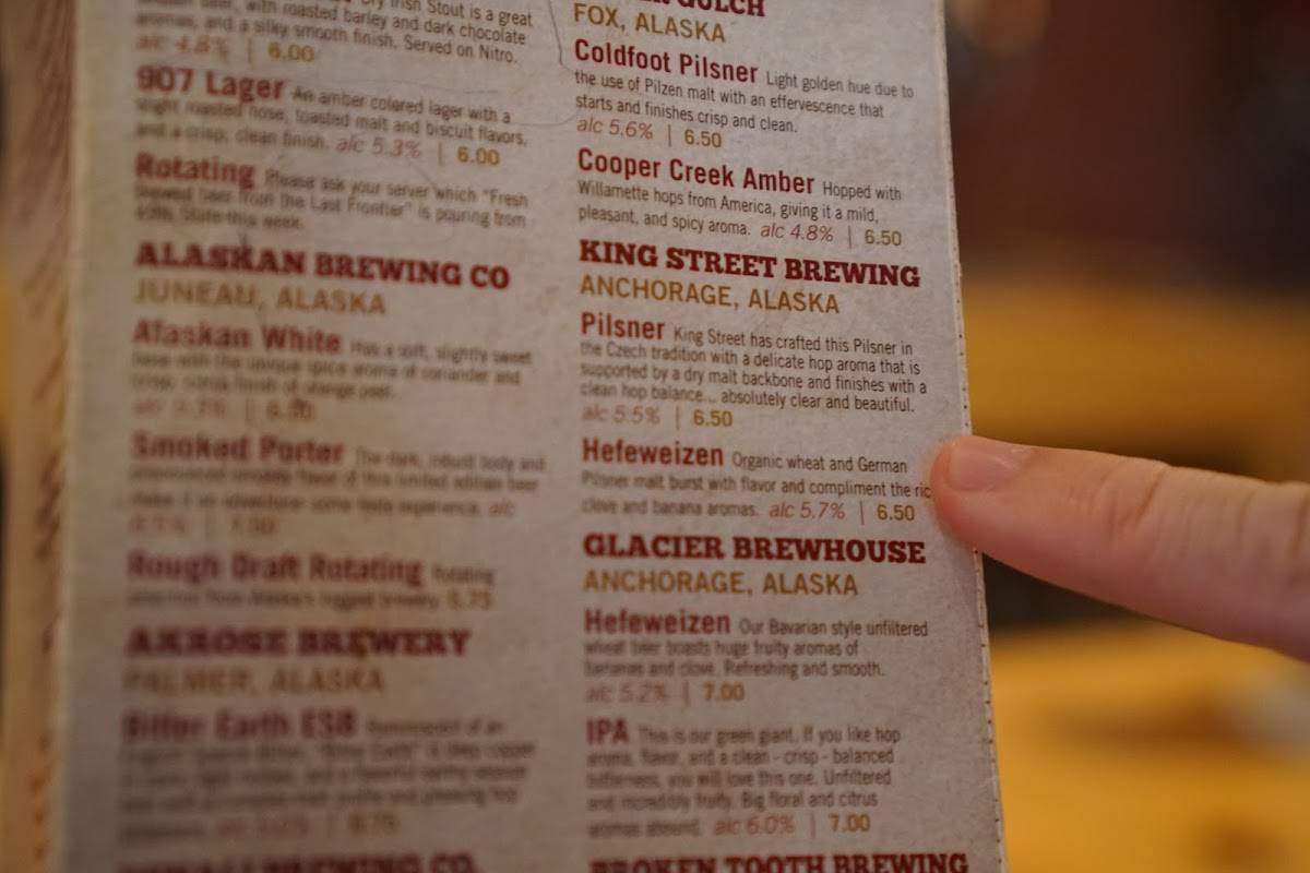 Menu at Prospector's Pizzeria & Alehouse, McKinley Park