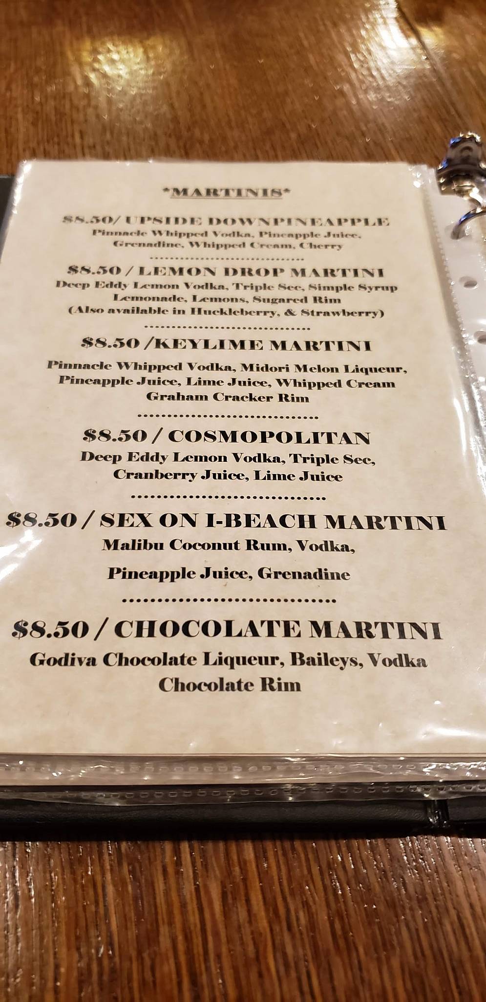 Menu at Acorn Saloon & Feeding Station pub & bar, Colville