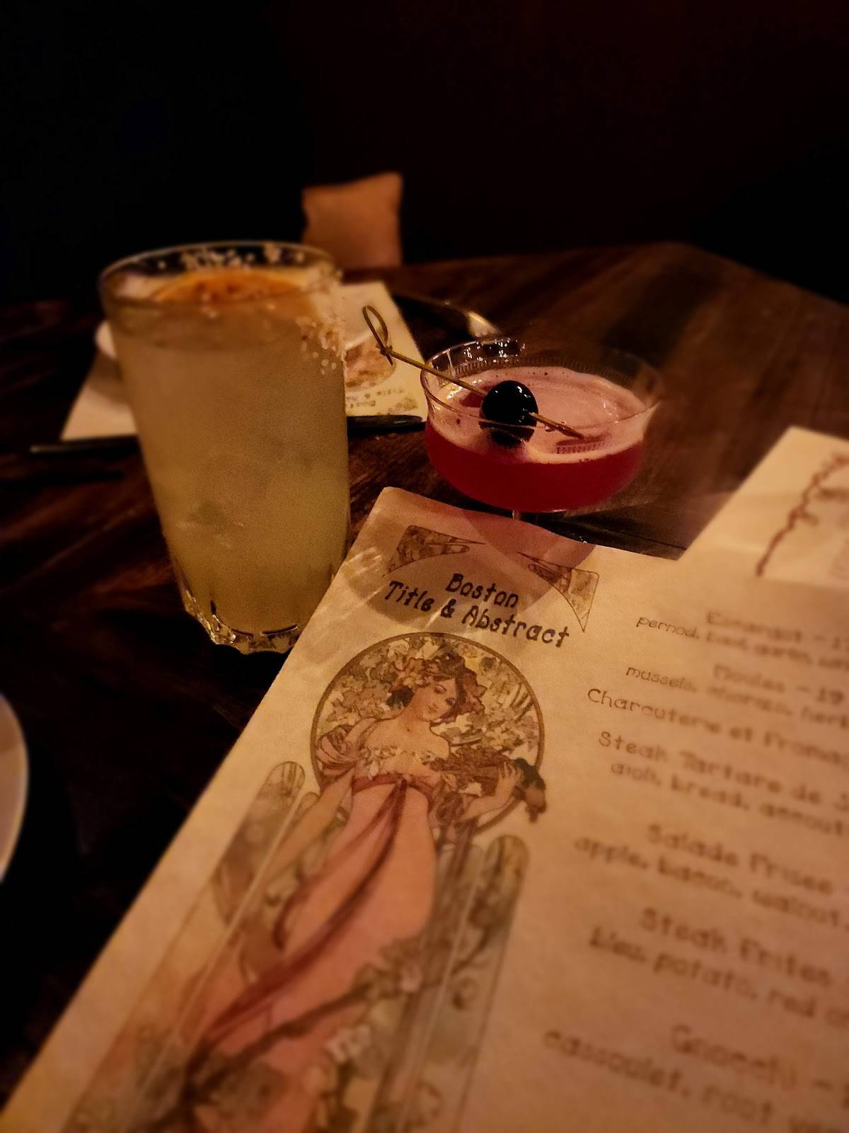 Menu at Boston Title & Abstract pub & bar, Tulsa