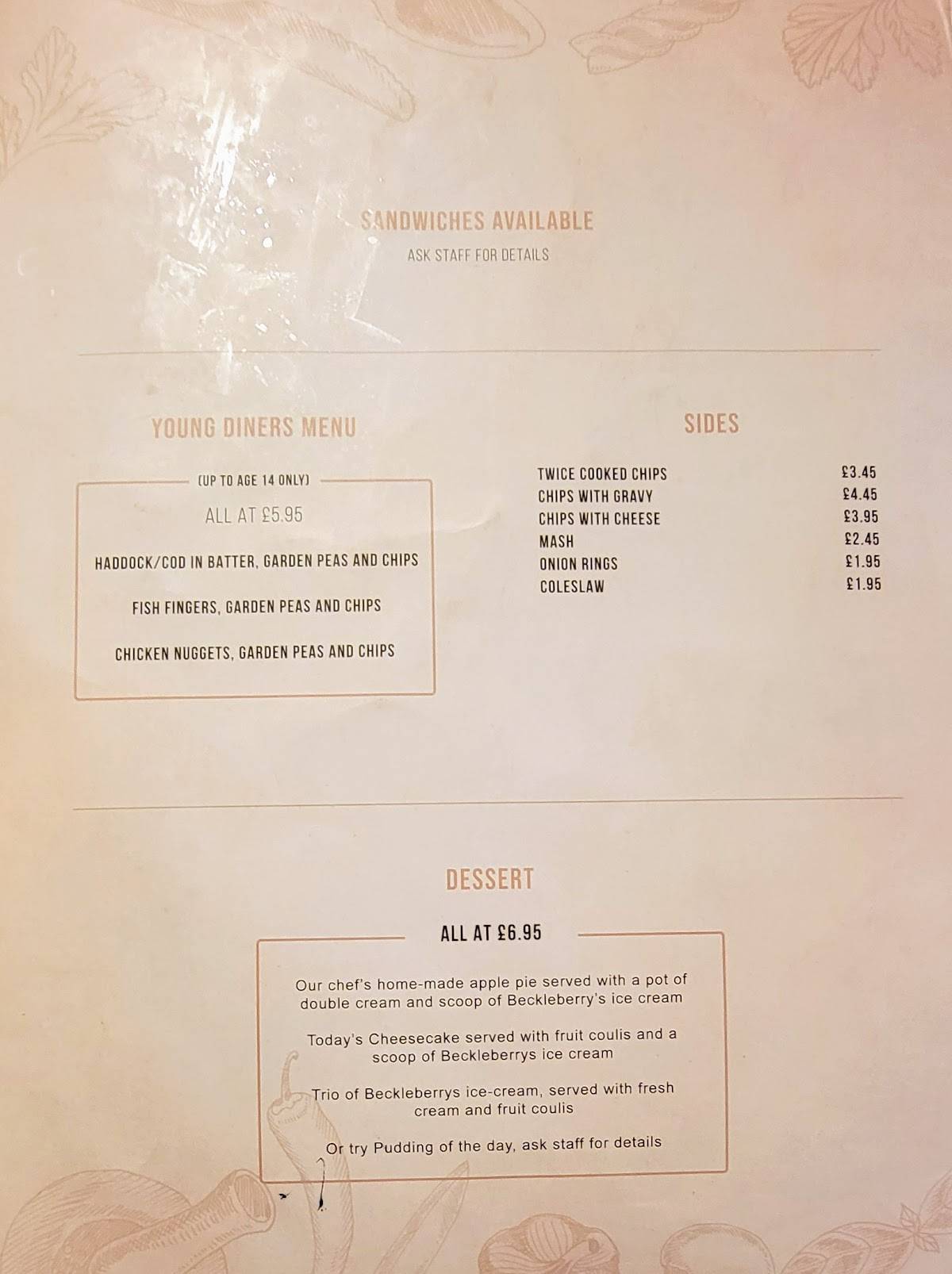 Menu at Low Lights Tavern pub & bar, North Shields